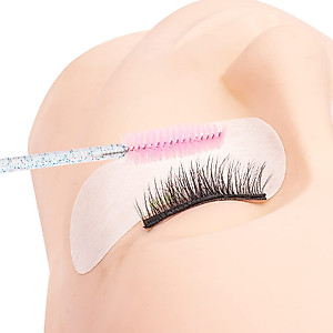 300 Pack Glitter Mascara Wands Disposable EyeLash Spoolie Brushes Makeup Applicator Eyelash Extension Tool Kit (3 colors mix)