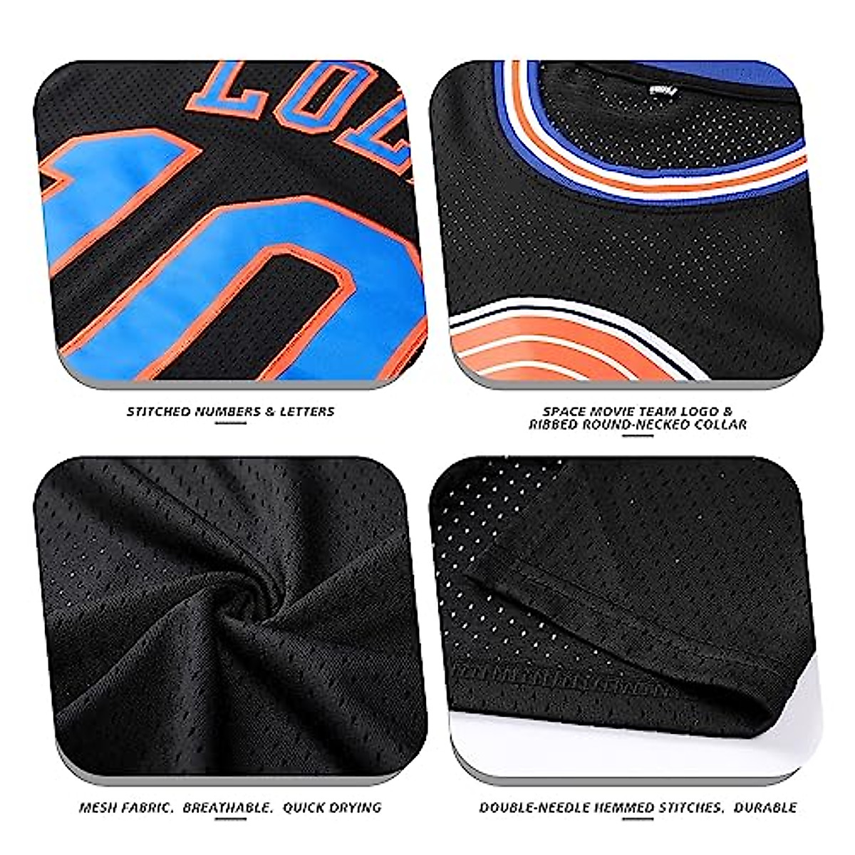 Mens Basketball Jersey Lola#10 Bugs#1 : Space Movie Jerseys 90s for Halloween Sports Hip Hop Party Clothing Set (as1, Alpha, l, Regular, Regular, #10 Black)
