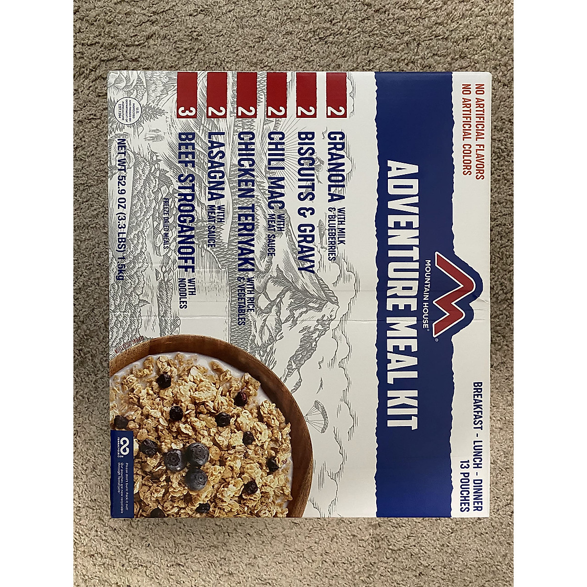 HM Mountain House Adventure Meal KIT, Breakfast - Lunch - Dinner, 13 Pouches