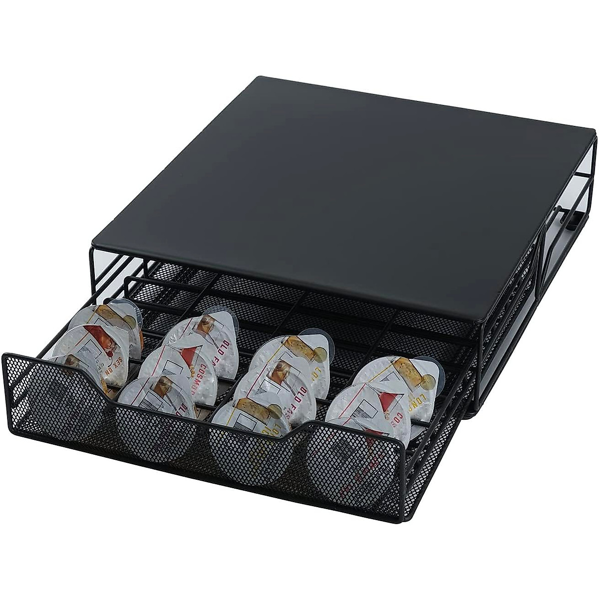 WIWIWISAM Cocktail Pod Holder for Bartesian Pod Drawer Storage Bartesian Pods Black Metal Modern Design(36 Pods)