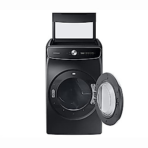 SAMSUNG 7.5 Cu. Ft. Smart Dial Gas Dryer with FlexDry, Dry 2 Loads in 1 Large Capacity Machine, Super Speed 30 Minute Clothes Drying Cycle, WiFi Connected Control, DVG60A9900V/A3, Brushed Black