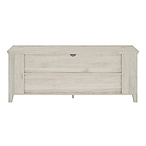 Walker Edison Furniture Company Entertainment TV Stand Console with Storage, 59 Inch, Birch