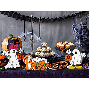 3PCS Halloween Mouse Wooden Table Centerpieces Halloween Mouse Decorations Boo Sign Table Centerpiece for Halloween Happy Halloween Mouse Pumpkin Table Topper for Halloween Party Supplies