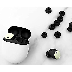 BLLQ Memory Foam Ear Tips Compatible with Google Pixel Buds Pro Replacement Ear Tips, Perfect Noise Cancellation, Fit in Case, S/M/L 6 Pairs Foam Tips Black (Foam PP6PB)