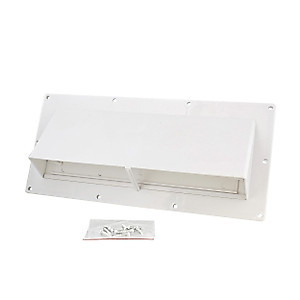 Dumble RV Range Vent Cover Exterior Vent with Locking Damper and Screws, RV Exhaust Vent Cover for RV Stove Vent - White