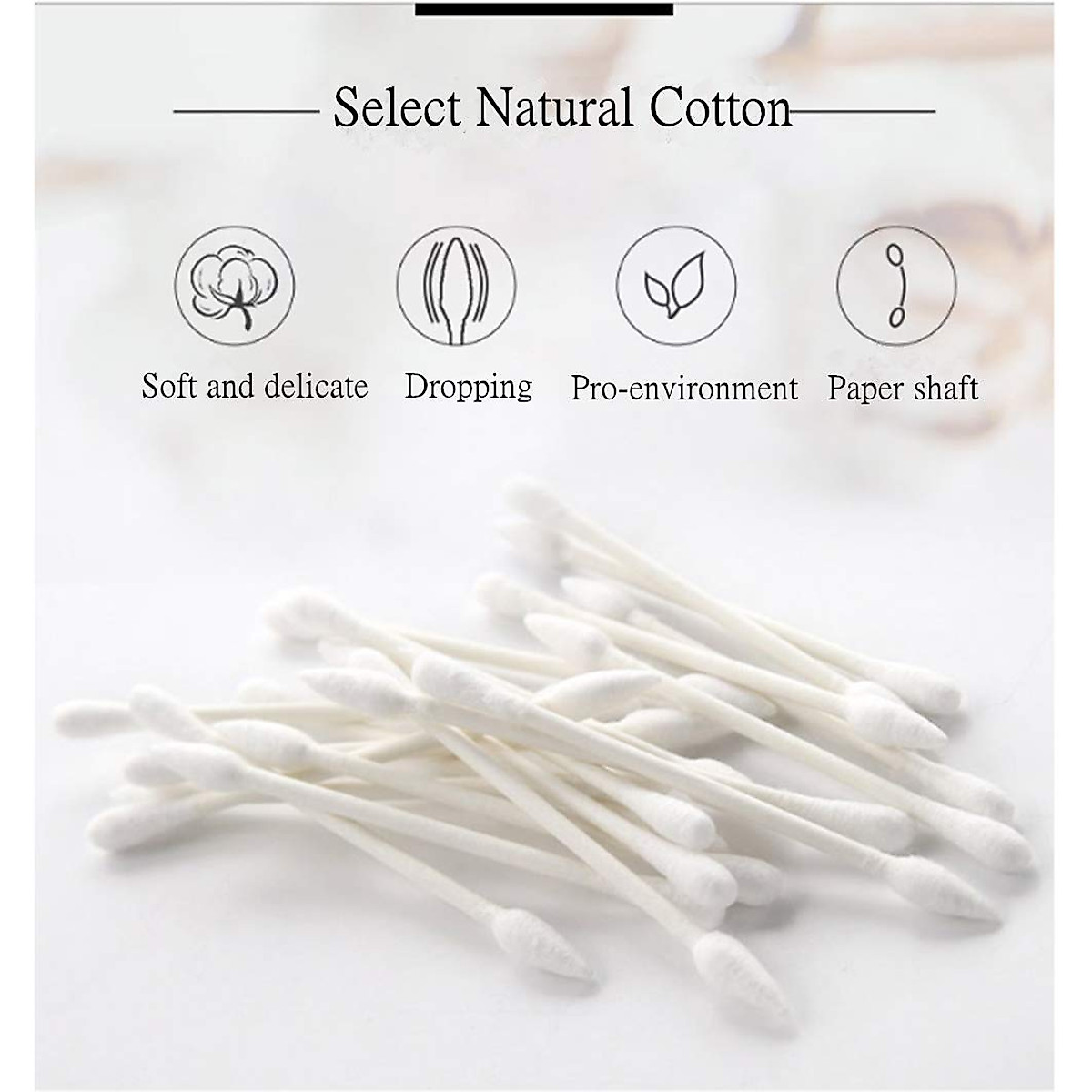 Pointed Tip Cotton Swabs 800 Pieces, Double Precision Tips with Paper Stick,Cotton Buds for Makeup Nails,4 Packs of 200 Pieces (Double Pointed)