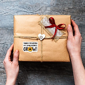 Littlefa Thanks for Helping My Small Business Grow Stickers,Sunflower Thank You Stickers,Small Business Stickers, Envelopes Seal Stickers,Mail Packaging Sticker for Small Business 500 PCS