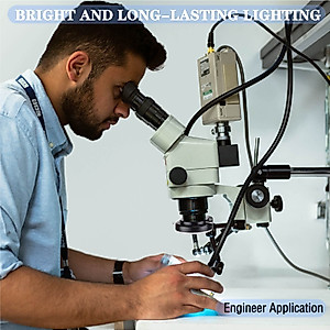 Microscope 144 Led Ring Light Adjustable Illuminator,Microscope Light Source for Lab Stereo Microscope,with Industry Power Adapter for Eg-sm Eyepiece Eyeshields Or Eye-Guards (Black)