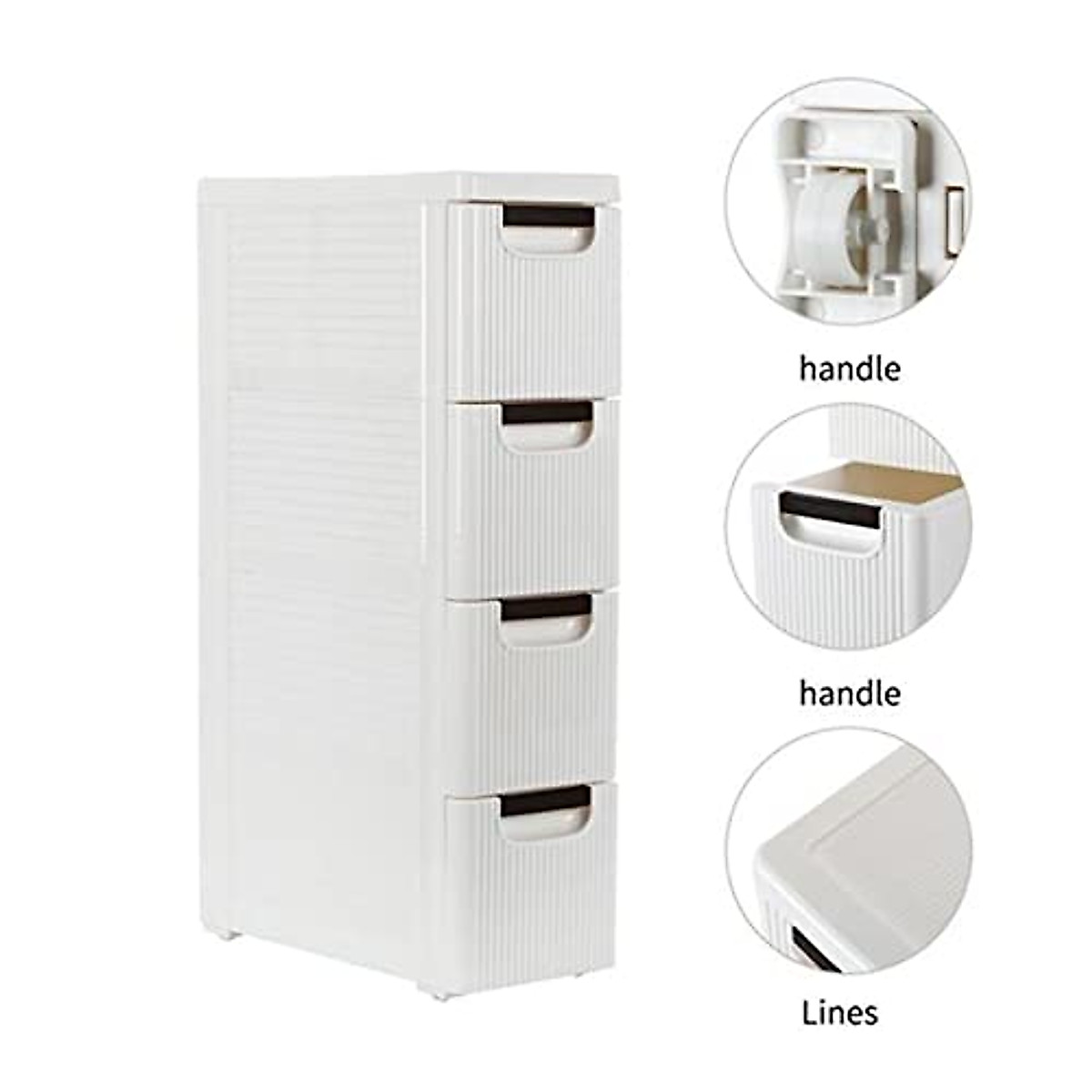 Tire Cart Organizer Unit with Narrow Slim Container Storage Cabinet for Bathroom Bedroom (Size : 4 Floor)