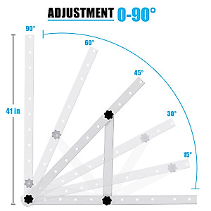 2 Sets 41In Adjustable Solar Panel Bracket, Solar Panel Bracket with Foldable Tilt Legs, Solar Mount, 1040MM Length Support up to 200 400 600 Watt Solar Panel for Homes, Boat, RV, Off-Grid System