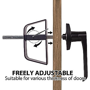 Hurrikom 5-1/2" L-Handle Lock kit, Shed Door Latch with 5 Keys, 5-1/2" Stem Shed L-Handle Lock Kit for Sheds Doors, Playhouses, Chicken Coops,Camper, RV, Garage Door(Black).