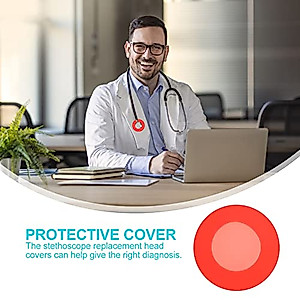 POPETPOP Stethoscope Covers 10pcs Stethoscope Cover Replacement Stethoscope Spare Kit Stethoscope Accessories Bell Cover Replacement Stethoscope Cardiology for Stethoscope Red