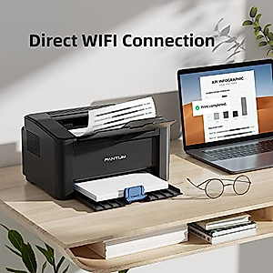 Pantum P2502W Wireless Laser Printer Home Office Use, Black and White Printer with Mobile Printing (V8V77B)