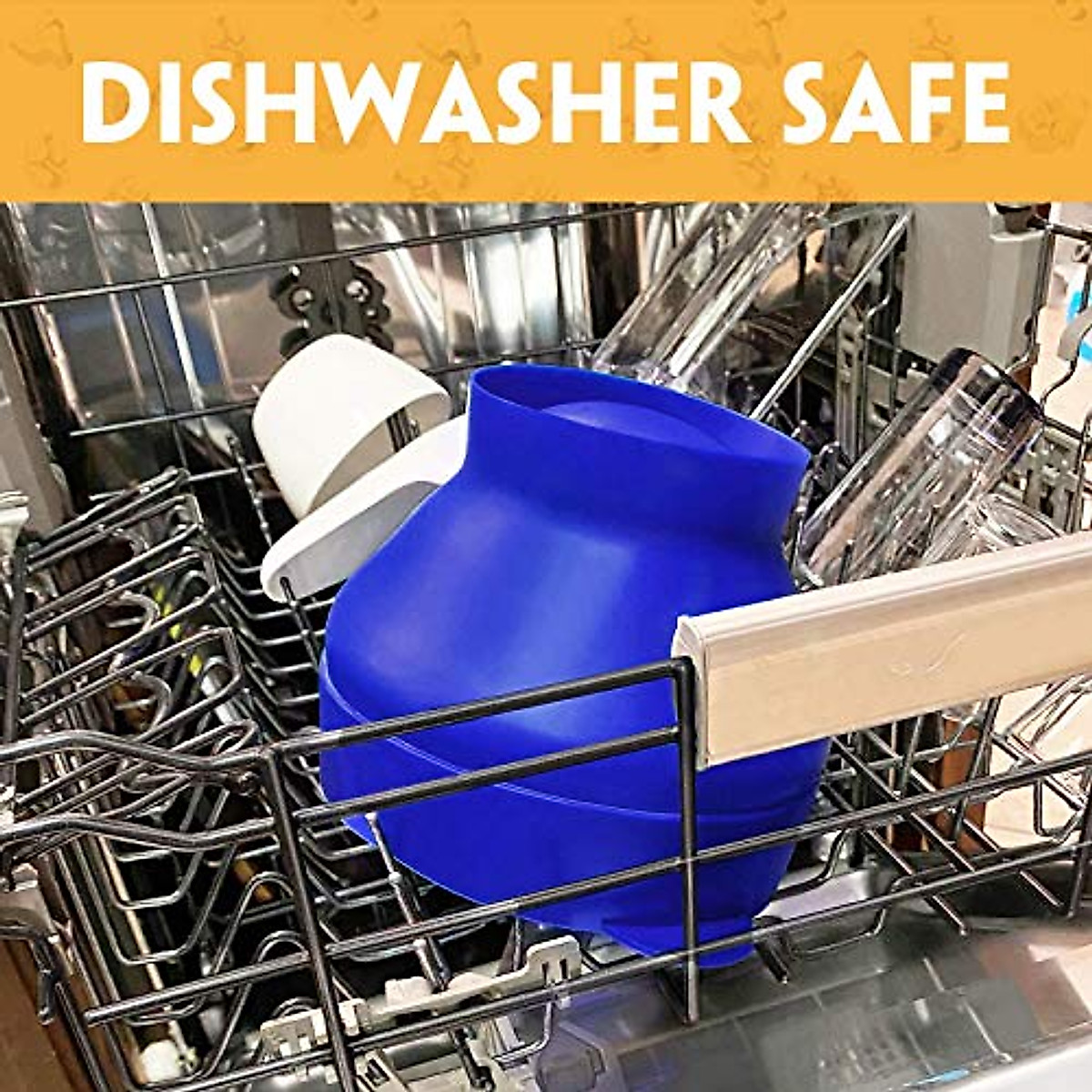 The Original Korcci Microwaveable Silicone Popcorn Popper, BPA Free Microwave Popcorn Popper, Collapsible Microwave Popcorn Maker Bowl, Dishwasher Safe - Blue