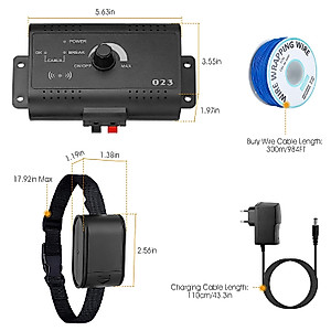 iMounTEK Electric Dog Fence System Electric Fence for Dogs Pet Tone Shock Boundary Containment Water Resistant Collar Receiver for Small Medium Large Dog