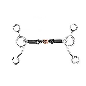 N/A Horse Chew Stainless Steel Armature and Black Steel Armature Ring Whistle Drill Outdoor Equestrian Protection Accessories
