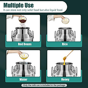 EcoTypee 15.85Gal/60L Milk Can - 201 Stainless Steel Milk Jug,Thick Handle with Sealed Lid Heavy Duty Milk Bucket Wine for Kitchen, Rice Cereal Grain Canisters Container