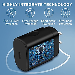 25W Samsung Super Fast Type C Charger Block for Samsung Galaxy A15/A14 5G/A54/S24 Ultra/S23FE/A23/A55/A13/Z Fold 5/A53/A03S/A24/S22 Plus/A25/S21,Pixel 8 Pro 7a 6,10FT Android Phone Fast Charging Cable