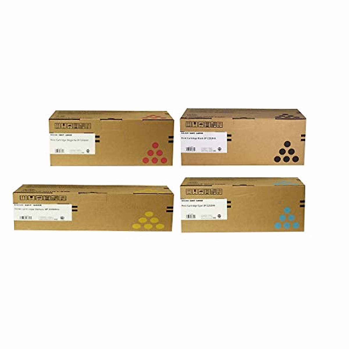 Ricoh SP C252HA Toner Cartridge KIT for SP C252DN /SP C252SF Printers, Consists of Black (407653), Cyan (407654) Magenta, (407655), Yellow (407656), Yields Up to 6500 Pages