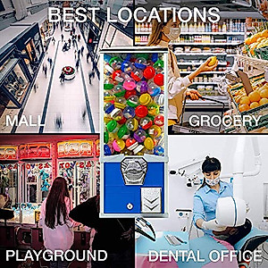 Vending Machine - Big Capsule Vending Machine - Prize Machine - Commercial Vending Machine for 2 Inch Round Capsules Gumballs Bouncy Balls - Blue