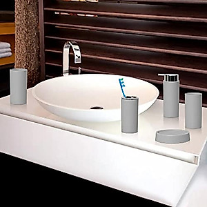 5Piece Bathroom Accessories Set Soap Dispenser Luxury Soap Dish for Office, Gray