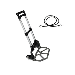 ZENY Folding Hand Truck Dolly Aluminum Hand Cart Portable Folding Trolley with Telescoping Handle and Bungee Cords, 175 lbs Capicity, for Moving and Travel