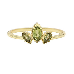 Peridot Ring-Eternity Ring-Promise Ring- 3x6 mm Marquise Cut Genuine Peridot Handmade Ring-Minimalist Engagement Ring-Delicate Ring for Women (9)