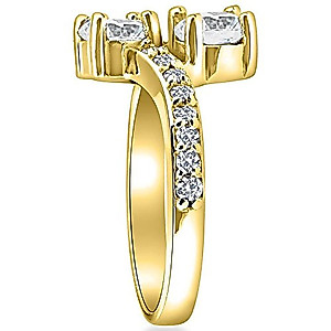 P3 POMPEII3 1 Carat Forever Us 2 Stone Diamond Ring 10K Yellow Gold - Size 7
