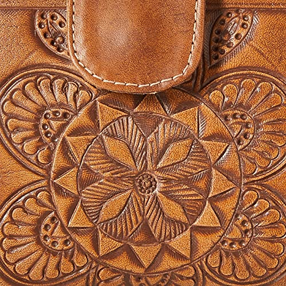 Womens Wallet, Purse, Genuine leather, Clutch, Billfold, Embossed, Trifold ladies wallet, Checkbook holder, Cash, Coins, gift for mom, gift for wife, Brown