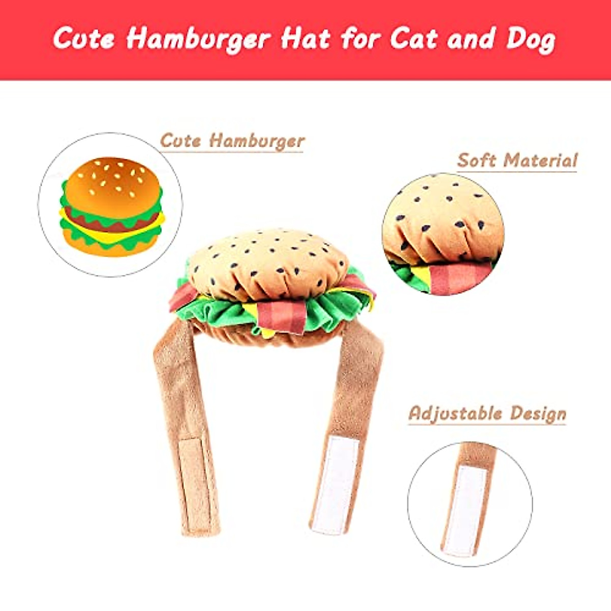 Halloween Costume Dogs Cats Hats-Fries Hats for Small Medium Large Dogs-Halloween Christmas Party Cosplay Costume for Pet Dogs n Cats