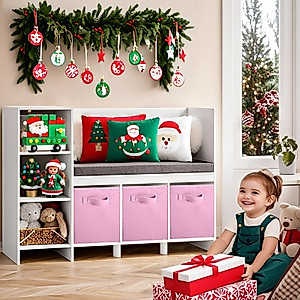 PowerKing Collapsible Storage Cubes with Handles, Fabric Foldable Bins for Closet Shelves, Durable Organization Storage Bins, 10.5'' x 11'' x 10.5'', 2 Pack, Pink