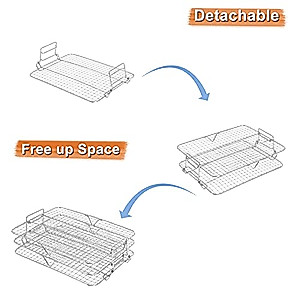 Air Fryer Rack Compatible with Ninja Foodi Grill XL Air Fryer FG551 IG601 IG651 Air Fryer Indoor Grill， Come with Basting Brush, Spatula and Kitchen Tongs