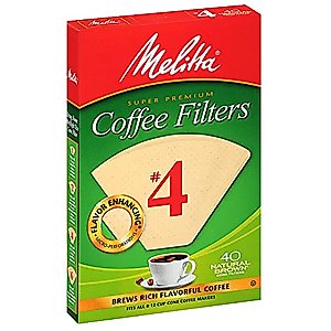Melitta Cone Coffee Filters with Measure Markings No. 4 White 40 Count Pack of 2 (80 Filters Total)