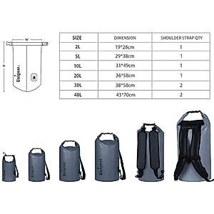 Unigear Dry Bag Waterproof, Floating and Lightweight Bags for Kayaking, Boating, Fishing, Swimming and Camping with Waterproof Phone Case (Gray, 2L)