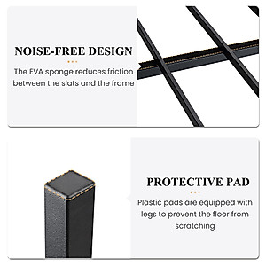 SHA CERLIN 14 Inch Full Size Metal Platform Bed Frame with Wooden Headboard and Footboard, Mattress Foundation, No Box Spring Needed, Large Under Bed Storage, Non-Slip Without Noise, Black Oak