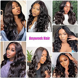 Anyweek 6x4 Wear and Go Glueless Wig 28inch Glueless Wigs Human Hair Pre Plucked Pre Cut HD Lace Closure Wigs Human Hair 180% Density Body Wave Lace Front Wig