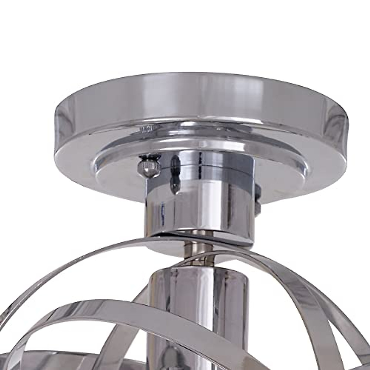 Catalina 10.75" Colton Orbit Chrome Metal Orb Semi Flushmount Ceiling Light
