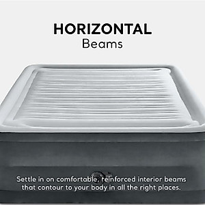 Intex Comfort Plush Elevated Dura-Beam Airbed with Internal Electric Pump, Bed Height 22", Queen Grey