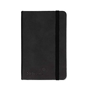 Silvine A6 Executive Soft Feel Notebook Black. 160 Pages (80 Sheets) Ruled 7mm feint. Ref 196BK