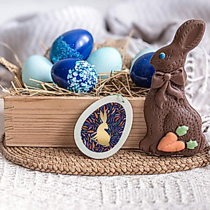 easykart labels 300 Easter Theme Egg Sticker Labels | 6 Different Eggs Design Stickers with Gold Foil | Perfect for Party Decorations and Craft - 1.5"x 2" Size in Sheets