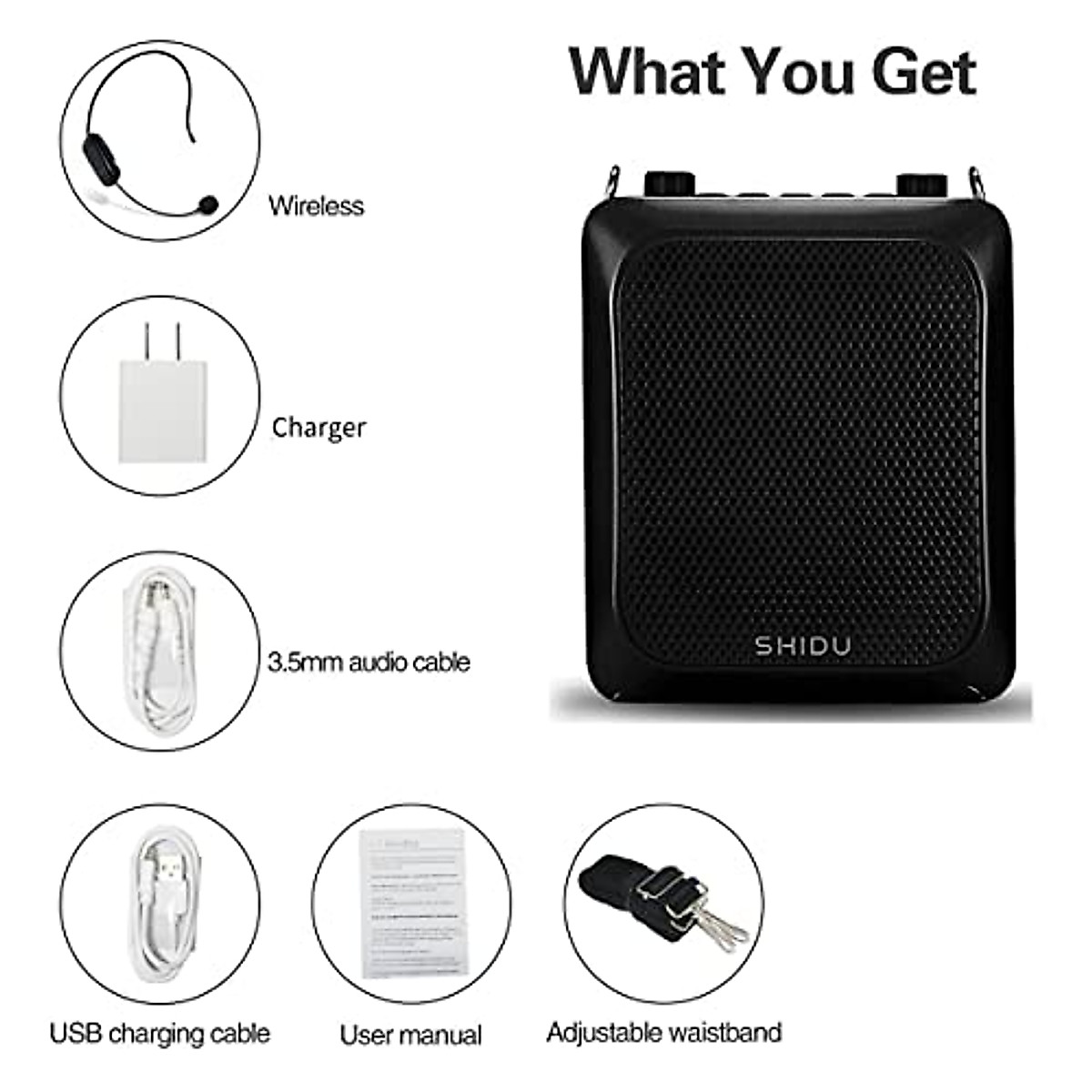 Wireless Voice Amplifier Bluetooth, Microphone Amplifier Wireless 25 Watt Sound System Portable with Mic, 2000mAh Rechargeable Lithium Battery for Teachers/Tour Guide S28