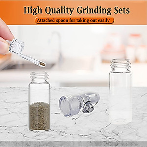 Pepper Grinder,Multifunctional Aluminum Spice Grinder Set Tool with Knob Switch Storage Bottle, Suitable For Outdoor Camping Travel