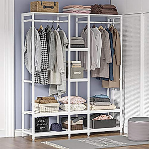 LITTLE TREE Closet Rack, 59 ” 16” 71” (L WH), White&White