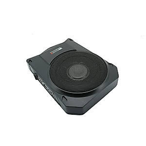 MB Quart RW-110A 800W Reference Series 10'' Slim Low Profile Compact Under-Seat 4-Ohm Active Powered Subwoofer Enclosure with Built in Amplifier for Car RV ATV - 3rd Gen, Black