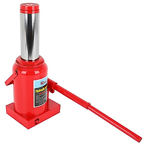 LSAILON 50 Ton Capacity Hydraulic Car Bottle Jack Cylinder Jack Auto Truck Repair Tool - Red