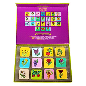 Upbounders Little Likes Kids - Sweetgrass Head Basket - Memory Montessori Games for Toddlers Kids, 24 Matching Flower Card Pairs, Preschool Garden Toy, Ages 3-5