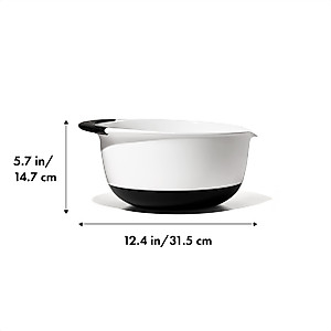 OXO Good Grips 5-Quart Plastic Mixing Bowl,White/Black