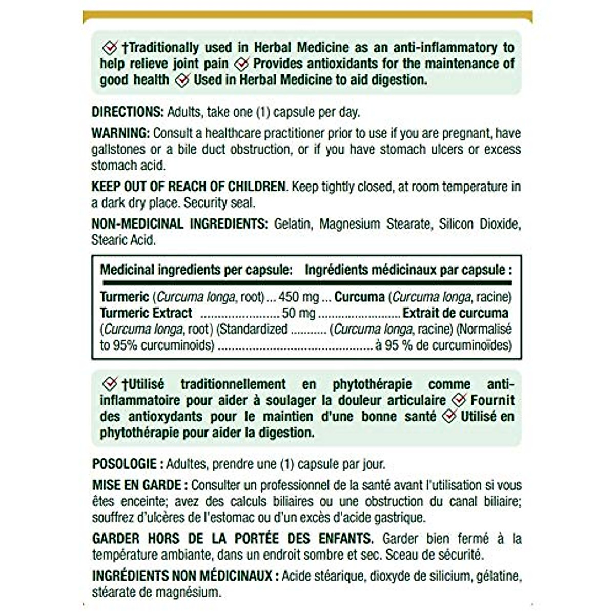 Nature's Bounty Turmeric Curcumin Pills and Herbal Health Supplement, Helps Relieve Joint Pain, Source of Antioxidants, 450mg, 120 Capsules