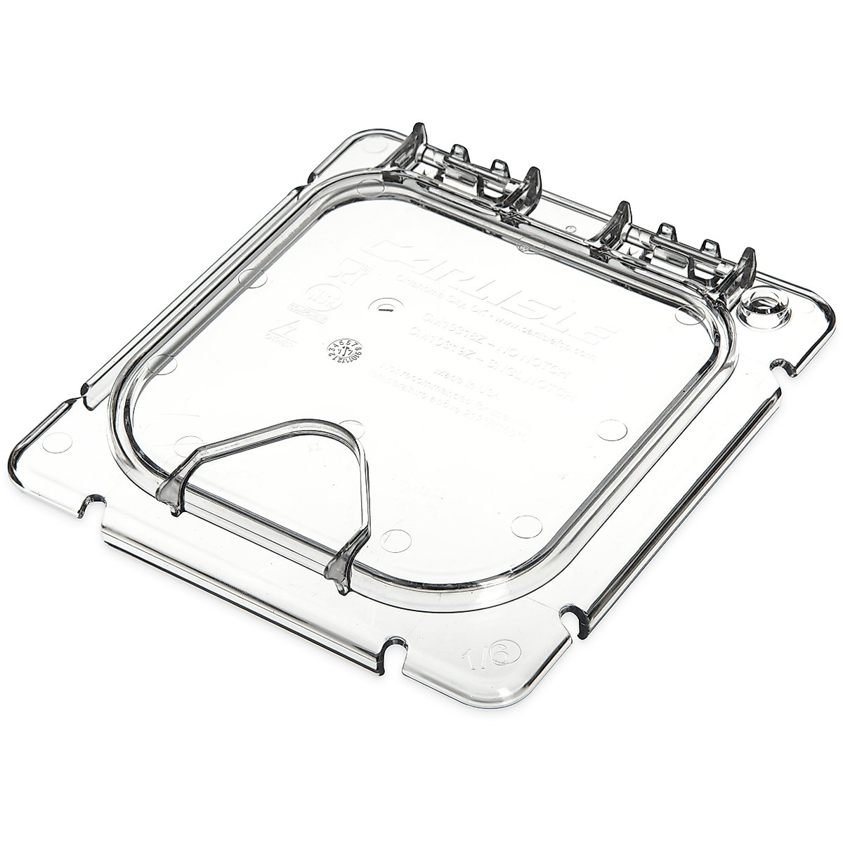 Carlisle FoodService Products CFS CM10318Z07 Coldmaster EZ Access Lid, 1/6 Size, 0.9" Height, 7" Width, 6.5" Length, Polycarbonate (PC), Clear (Pack of 2)