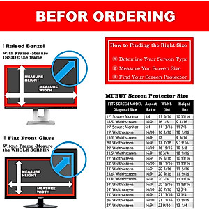MUBUY 24" Eyes Protection Anti Blue Light Anti Glare Screen Protector fit 24 Inches 16:9 Widescreen Desktop Monitor Screen (20.9" W x H 11.8" H). Reduces Digital Eye Strain Help You Sleep Better.